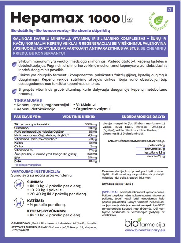 Hepamax 1000 - kepenų apsaugai ir regeneracijai – PilnasNamas.lt